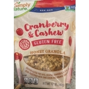 Simply Nature Granola, Honey, Cranberry & Cashew: Calories, Nutrition ...
