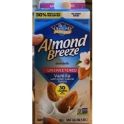 Blue Diamond Milk, Almond, Unsweetened, Vanilla: Calories, Nutrition ...