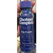 Chobani Greek Yogurt Shake, Mixed Berry Vanilla: Calories, Nutrition ...